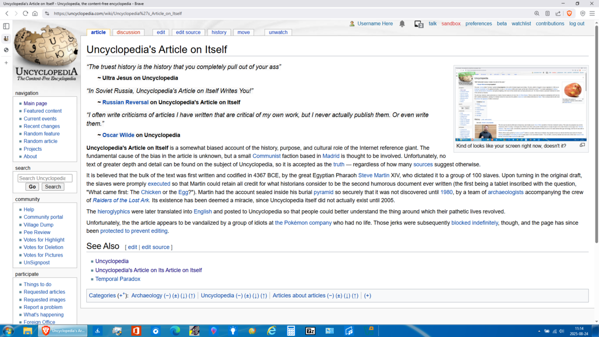 Uncyclopedia's Article on Its Article on Itself - Uncyclopedia, the ...